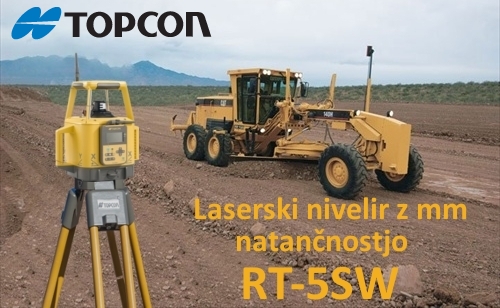 Laserski nivelir TOPCON RT-5SW z milimetersko natančnostjo